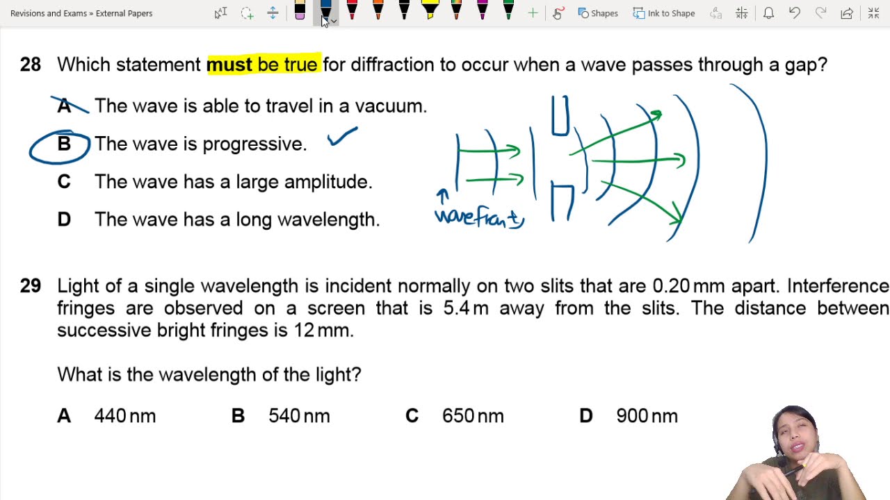 MJ20 P11 Q28 Diffraction Condition | May/June 2020 | CIE A Level 9702 Physics - YouTube