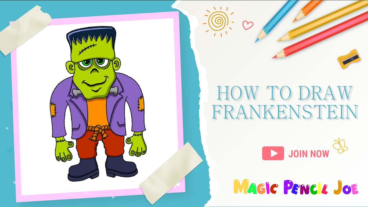 How to Draw Frankenstein: Easy Step-by-Step Tutorial - YouTube