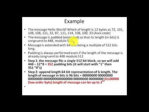 Cryptography and Network Security lecture 2 Hash function chapter 11 - YouTube