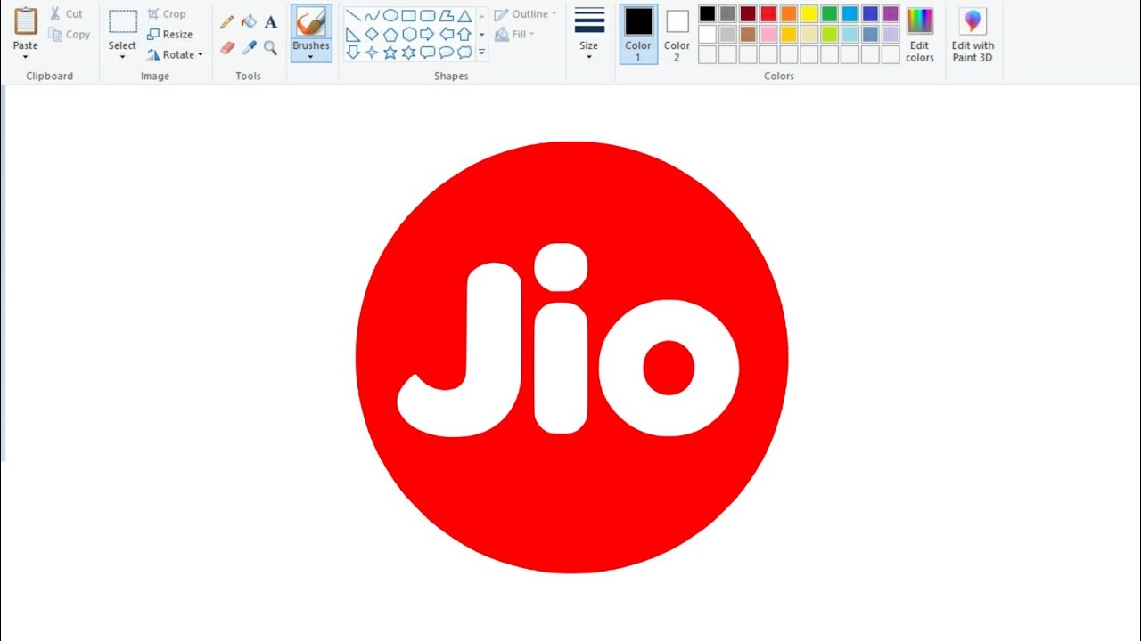How to draw Jio Logo on Computer using Ms Paint | Jio Logo Drawing | Ms ...