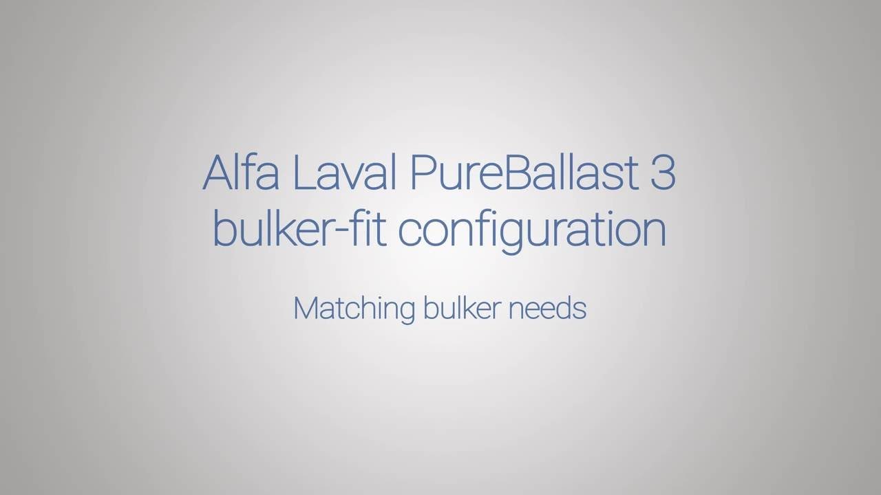 Alfa Laval PureBallast 3 bulker-fit configuration - YouTube