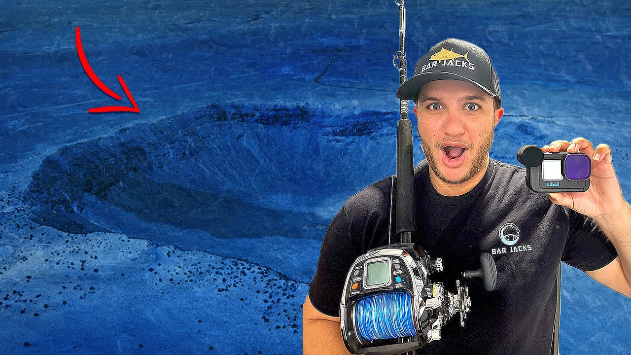 Fishing a MASSIVE Crater 1000' deep and we caught this... (UNDERWATER ...