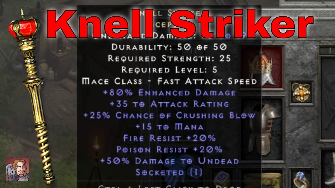 D2R Unique Items - Knell Striker (Scepter) - YouTube