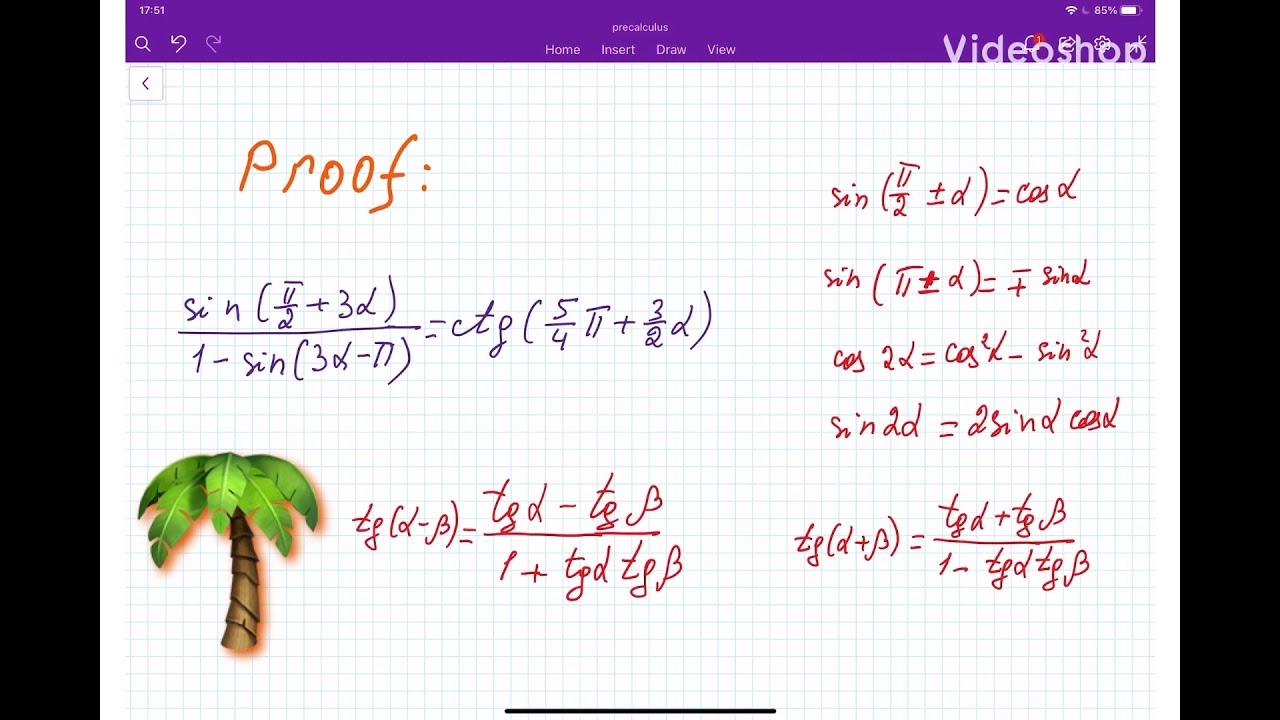 Precalculus: Proof Trigonometric Identity _8 - YouTube