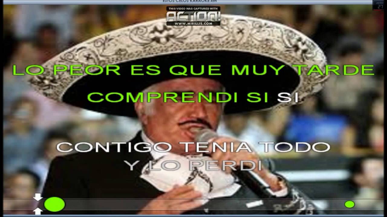 ESTOS CELOS KARAOKE VICENTE FERNANDEZ - YouTube