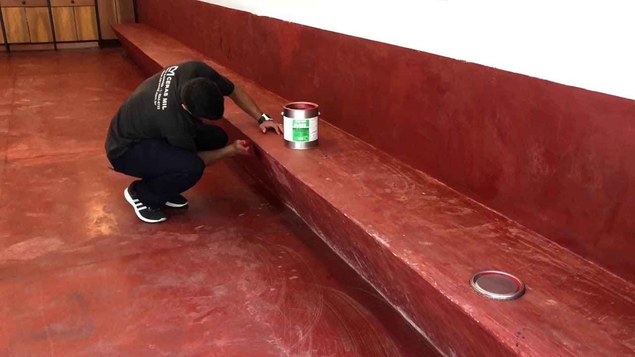 Ceras Mil mostra como encerar piso de cimento queimado vermelhão, temos ...
