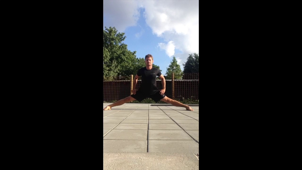 Standing straddle stretch demo - YouTube