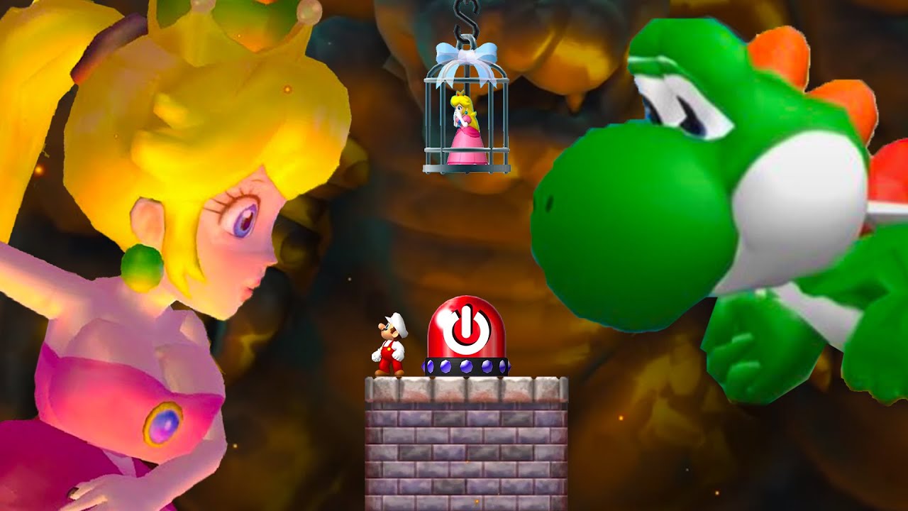 What if Mario fights Evil Yoshi & Peachette in NSMBW - YouTube