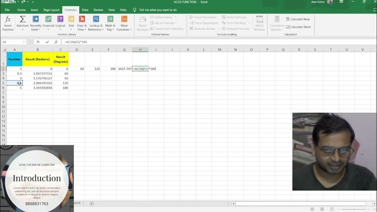ACOS with IF Function in Advance Excel in Hindi @apnadigitaladvancecomputeretah - YouTube