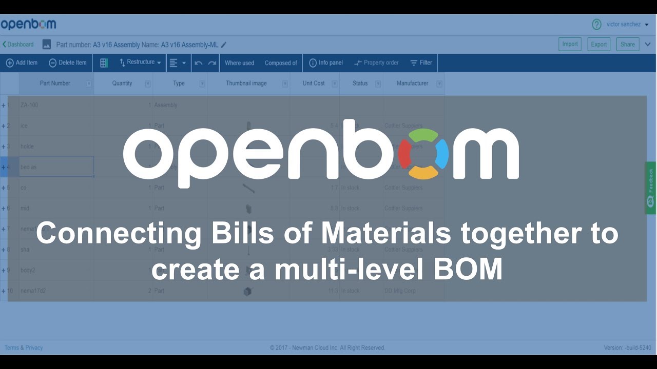 BOM: Connecting Bills of Materials together to create a multi level BOM ...