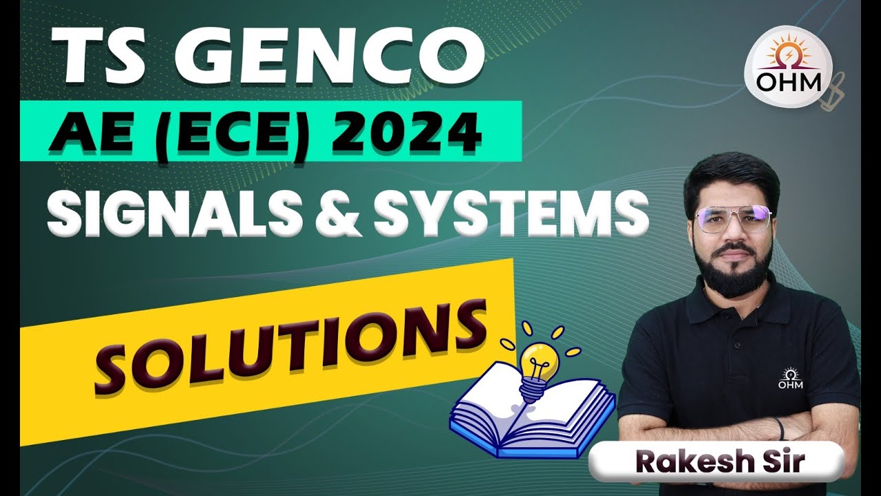 TSGENCO 2024 ECE Exam || Signals & Systems Questions with Detailed ...
