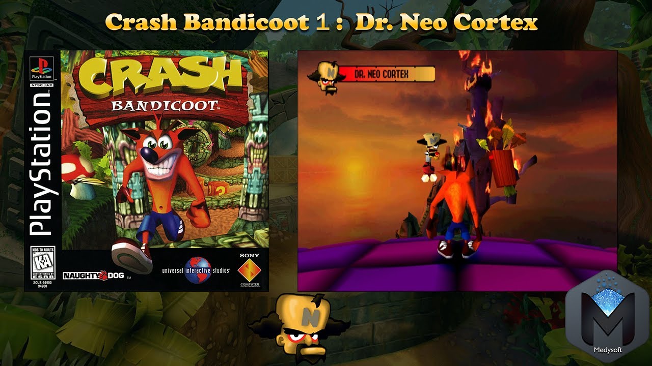 Crash Bandicoot 1 (PS1) - Dr. Neo Cortex [BOSS] | 1080p 4:3 | - YouTube