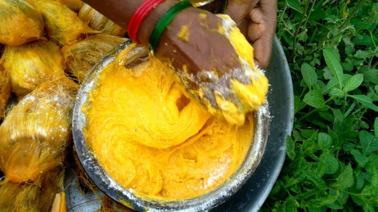 Thati garelu |toddy palm fruit pulp recipe| by green village food - YouTube