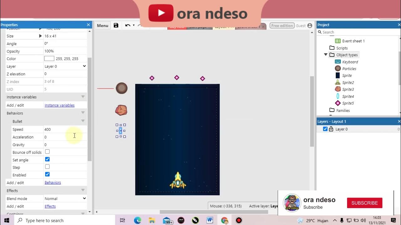 Cara membuat game Android Space Shooter || construct 3 #gameandroid #coding - YouTube