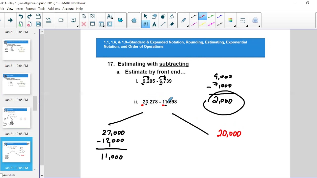 Pre Algebra Week 1 Day 1 - YouTube
