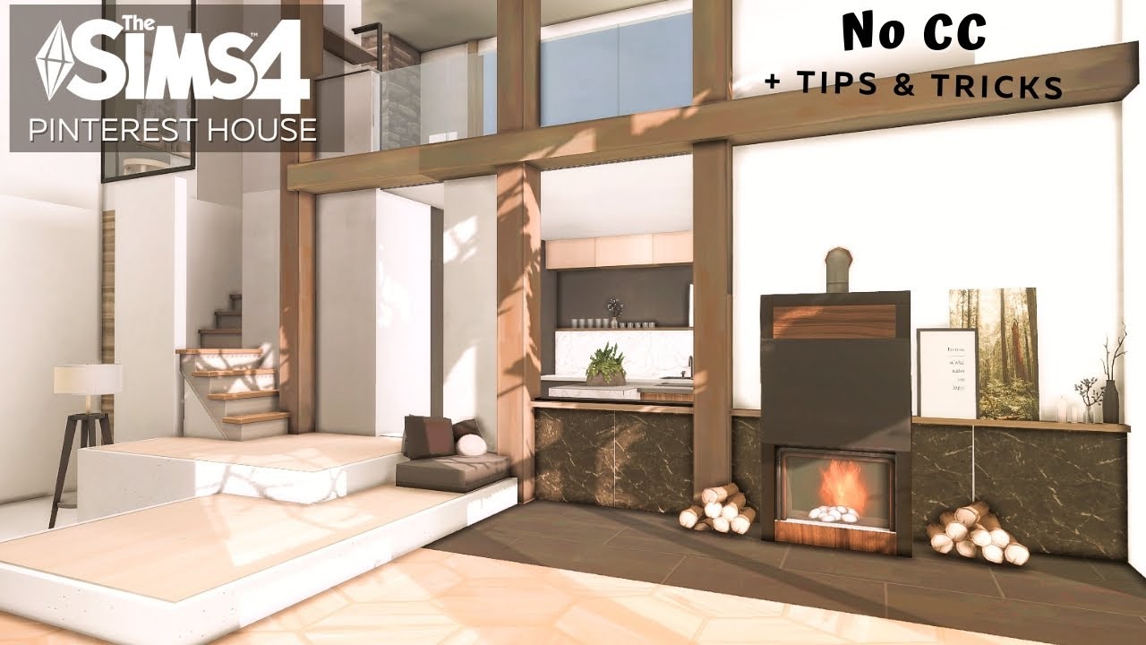 The Sims 4 Modern Pinterest House | No CC | Stop Motion Speedbuild ...