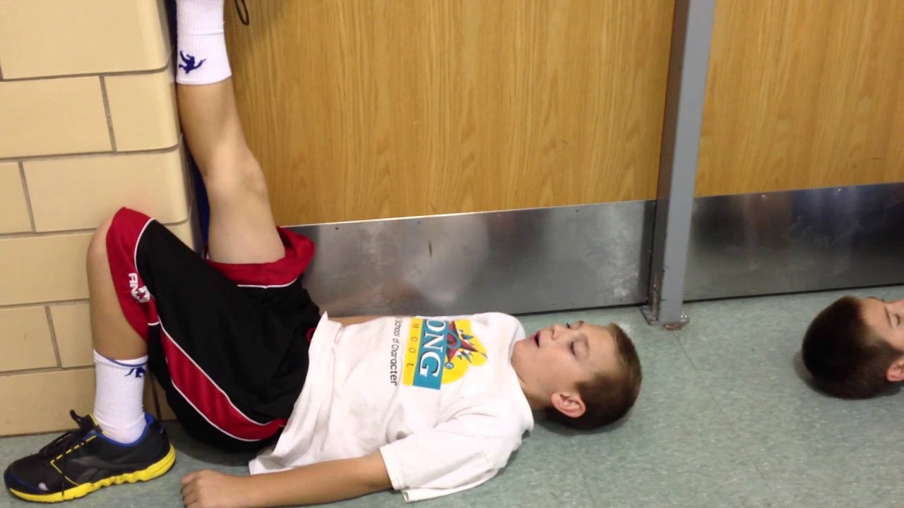 door frame hamstring stretch - YouTube