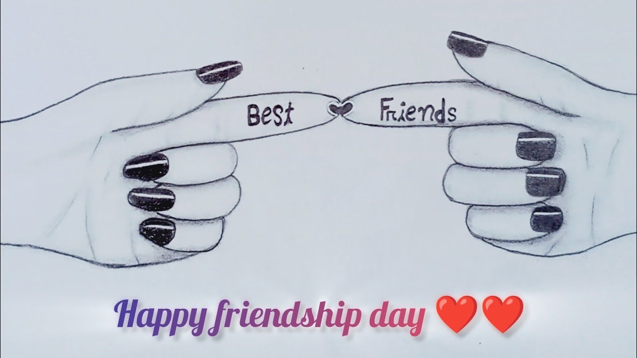 Happy friendship day drawing || Best friends forever || Pencil sketch ...