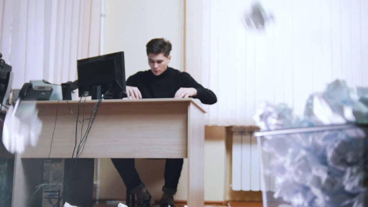 an angry man throws crumpled paper from the table - YouTube