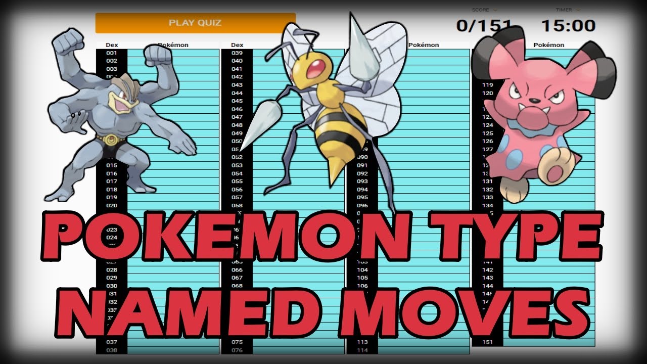 What Pokemon Moves Are Named After Their Type? - YouTube