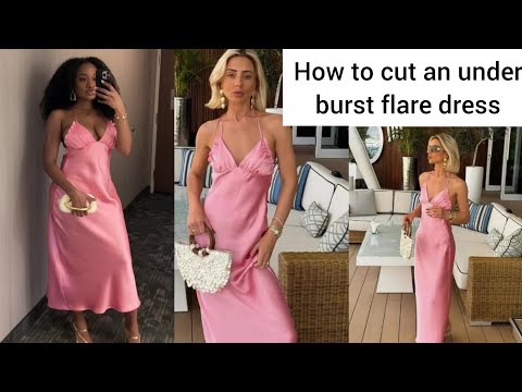 How to cut a Stylish under burst flare dress #underbustcorset 