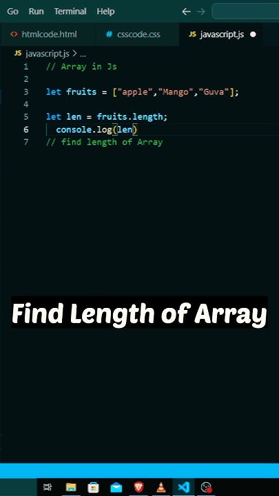 Find The length Of An Array In Js | length Function In Array #shorts #javascript #coding # ...