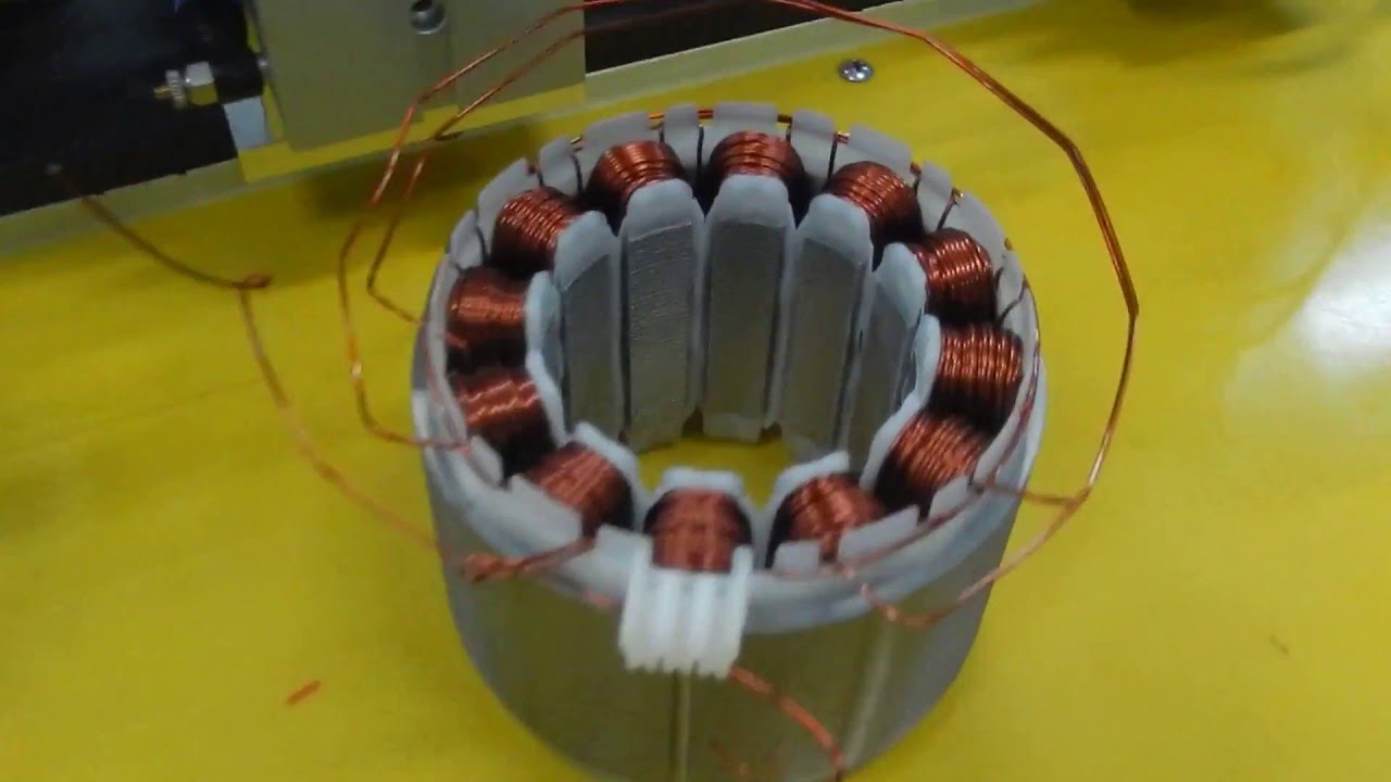 BLDC winding line needle winder machine inslot winding equipment - YouTube