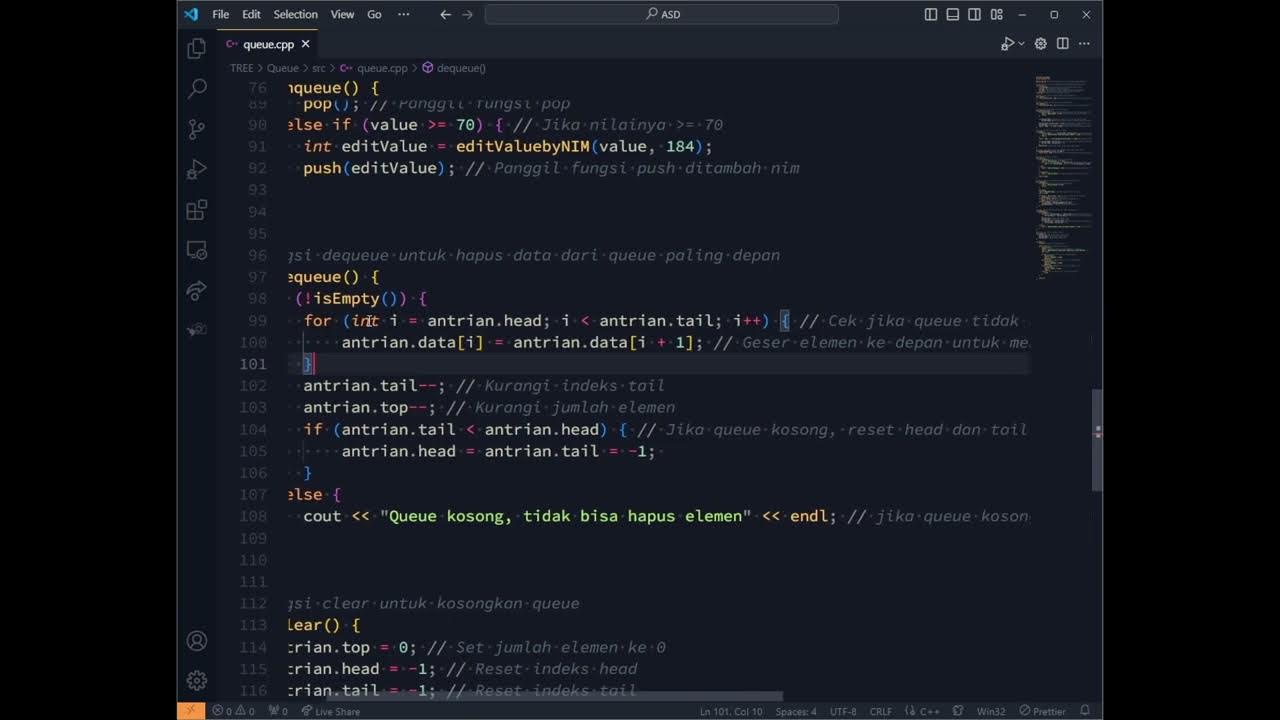 123140184 | Prak ASD RC | Implementasi Queue Pada C++ - YouTube