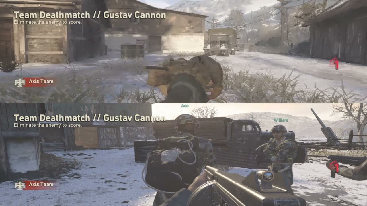 CODww2 split screen .how to be on the same team ! - YouTube