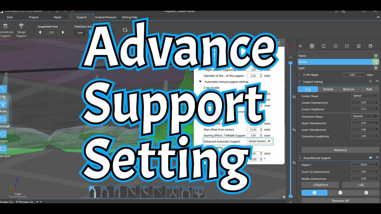 Advance support setting - Masterclass Resin Support (MRP) 2 - YouTube