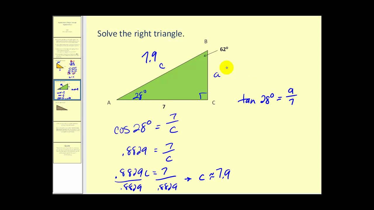 Solve Right Triangles Part 1 The Basics YouTube Solve Right Triangles Part 1 The Basics YouTube