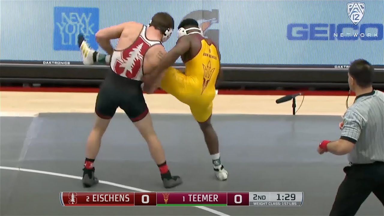 157lbs Jacori Teemer (Arizona State) vs Tyler Eischens (Stanford) - YouTube
