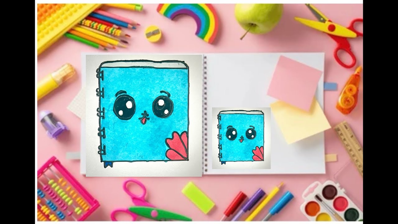 Drawing a cute notebook for kids//drawing for beginners… - YouTube