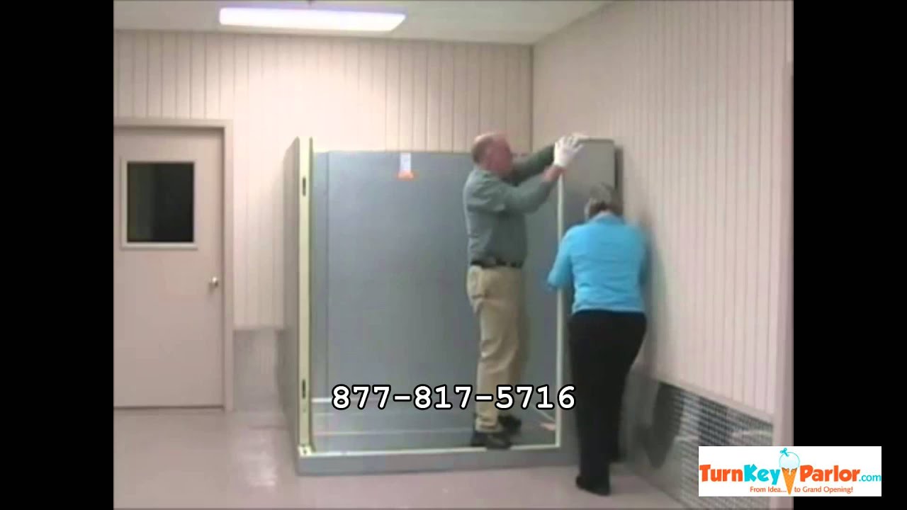 Walk in Freezer Cooler for Ice Cream Store - YouTube