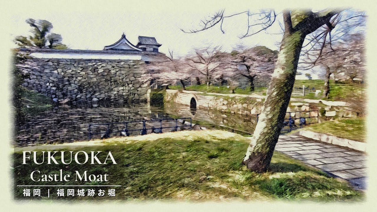 【4K Japan】Walking the Moat of Fukuoka Castle Ruins 🏯 - YouTube