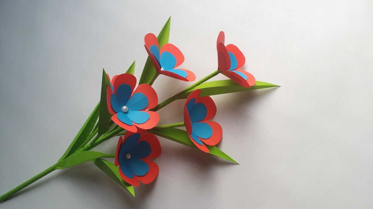 DIY: Paper Flower Stick!! How to Make Beautiful Paper Flower Stick for ...