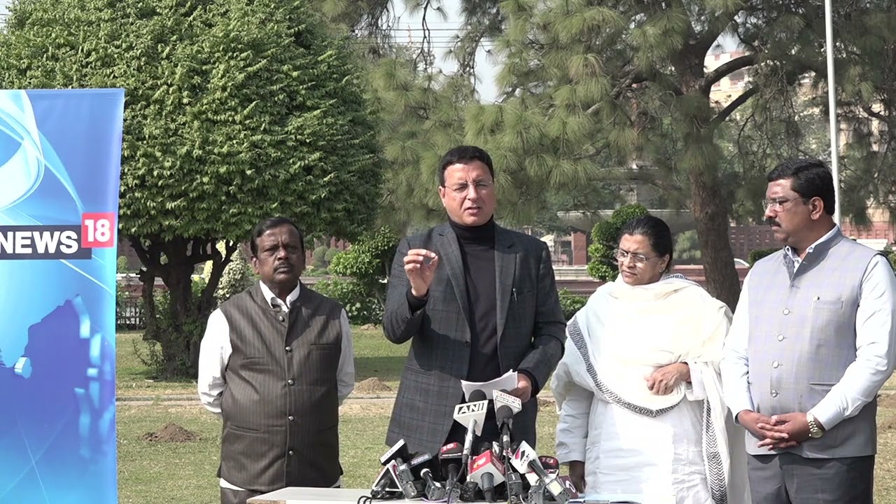 Congress Party briefing by Randeep S Surjewala, Dr L Hanumanthaiah and ...