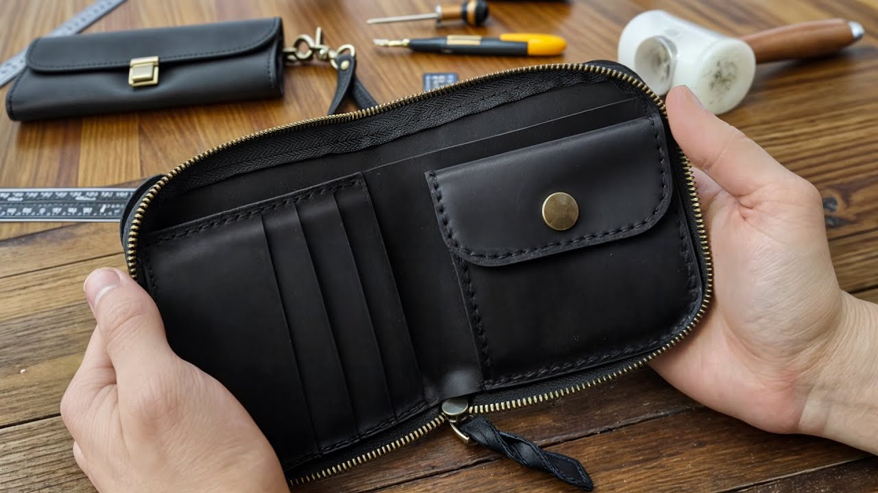 How to Make a Unique Compact Wallet by Hand? - YouTube