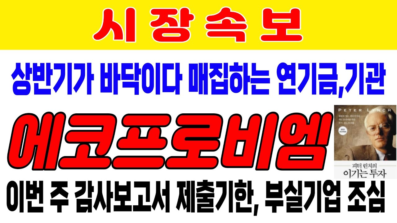 에코프로비엠 2차전지 상반기가 바닥 조용히 매집하는 연기금과 기관투자자 자사주소각 기업법인세 완화 배당소득세 분리과세 추진