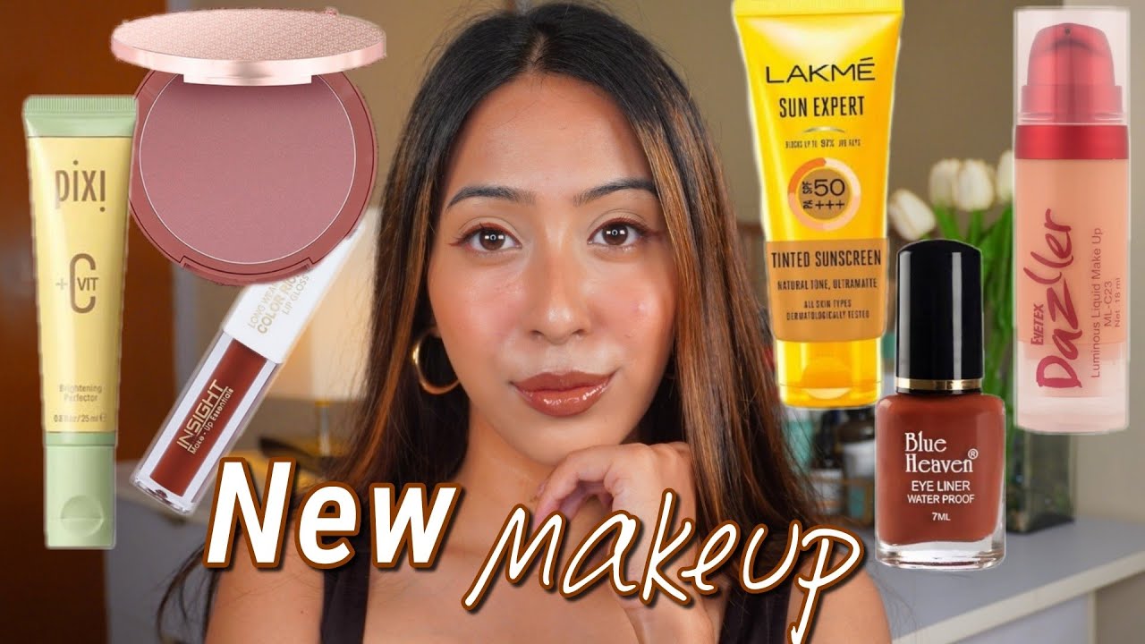 New Affordable Makeup Try on Haul / Nykaa, Kay Beauty, Blue heaven ...