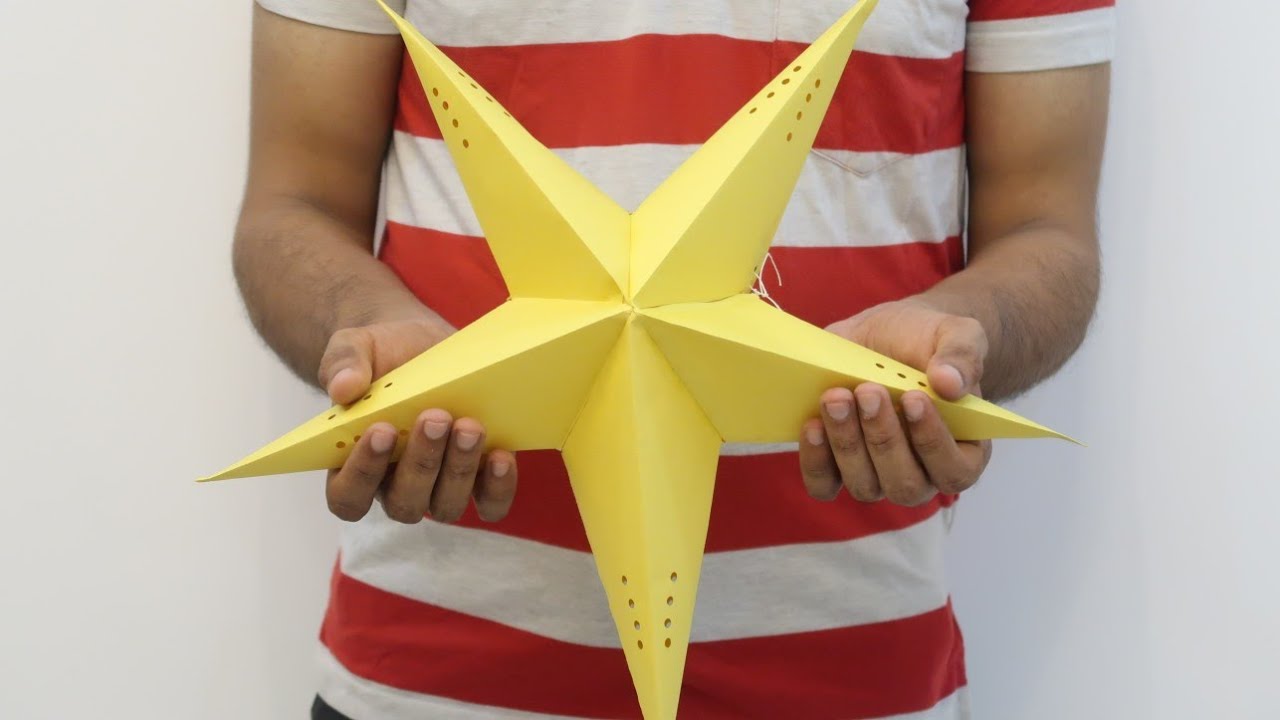 How To Make Paper Star Christmas Star Diy Star With Light Youtube