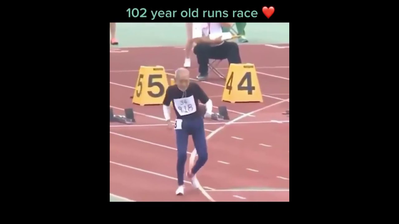 102 year old man runs race ️👏 Literally he won the race of his life ...