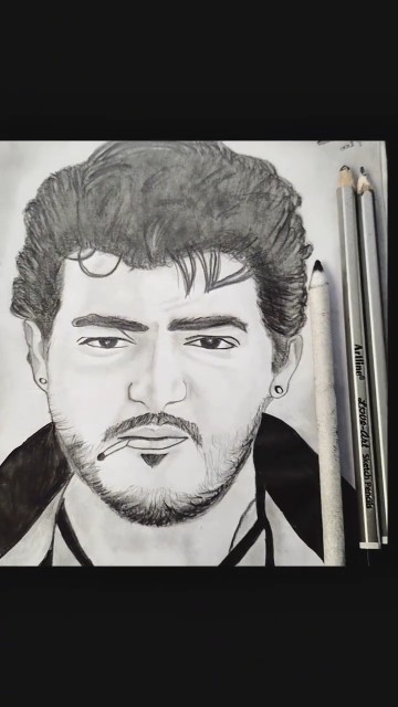 ajith drawing #art #kadavulae # shorts - YouTube