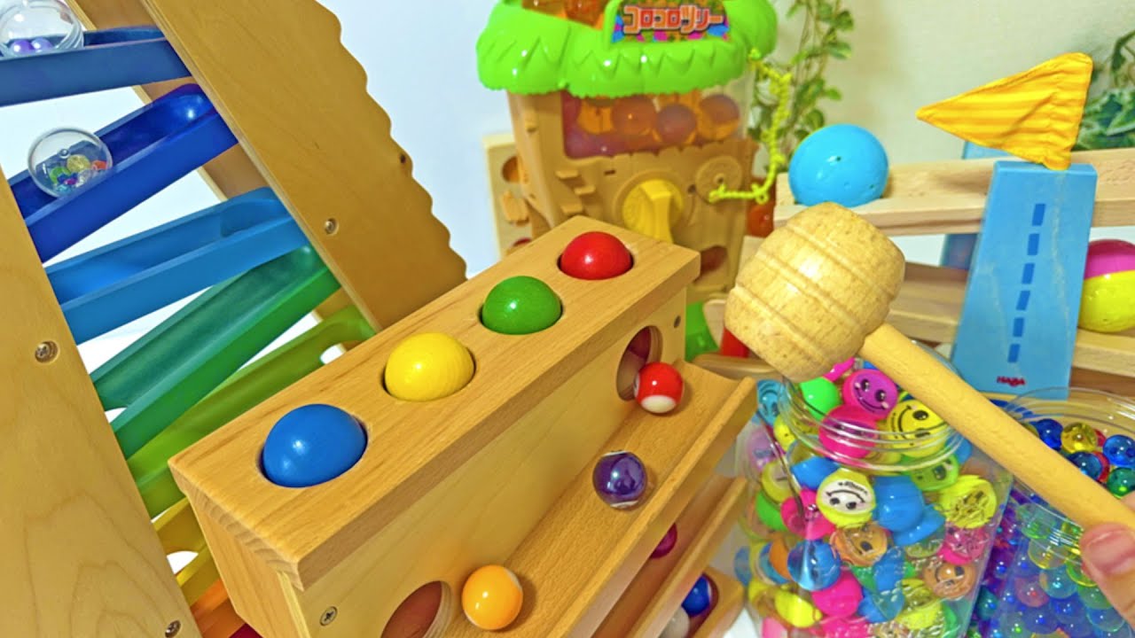 Marble run ASMR ☆ 4 marble courses!! Wooden marble x Gacha Gacha - YouTube