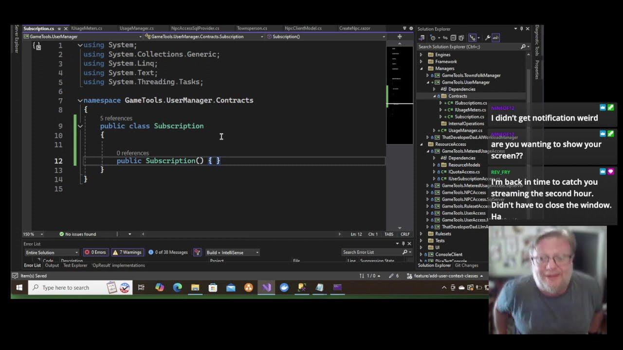 Zero to MVP with C# and dotNet - Now that the UI knows who's using it, we can start keeping ...