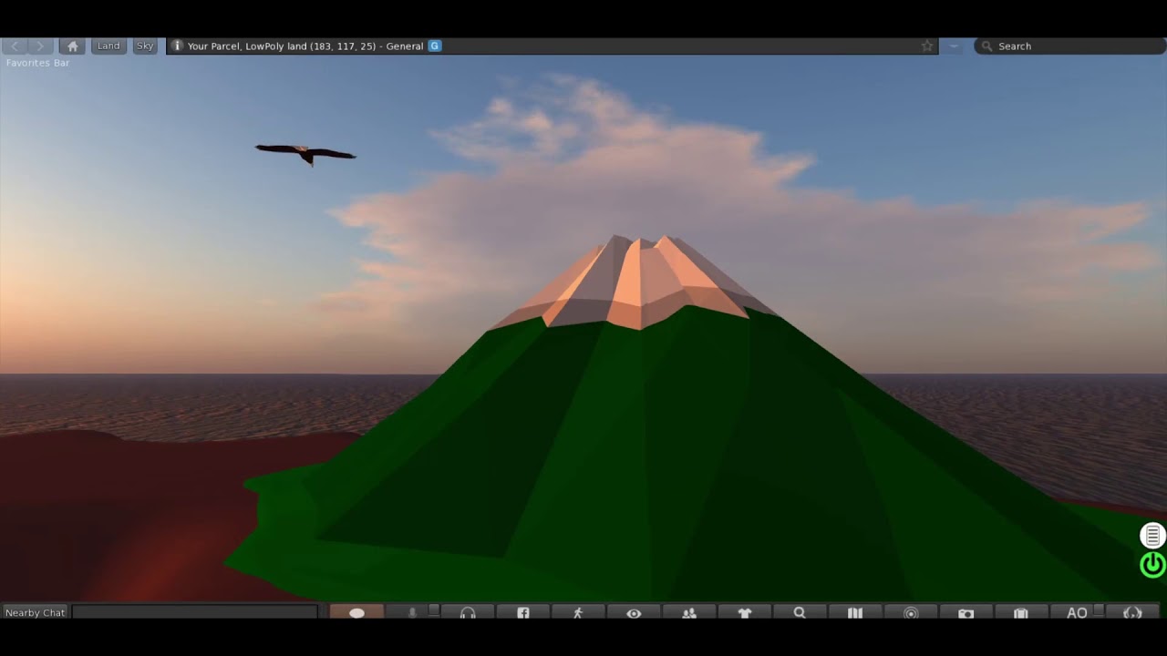 Low Poly World In OpenSimulator: 28/03/2020 ~Mountain and An Eagle - YouTube