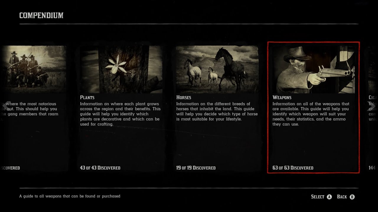 RDR2 100% Complete Weapons Compendium - YouTube