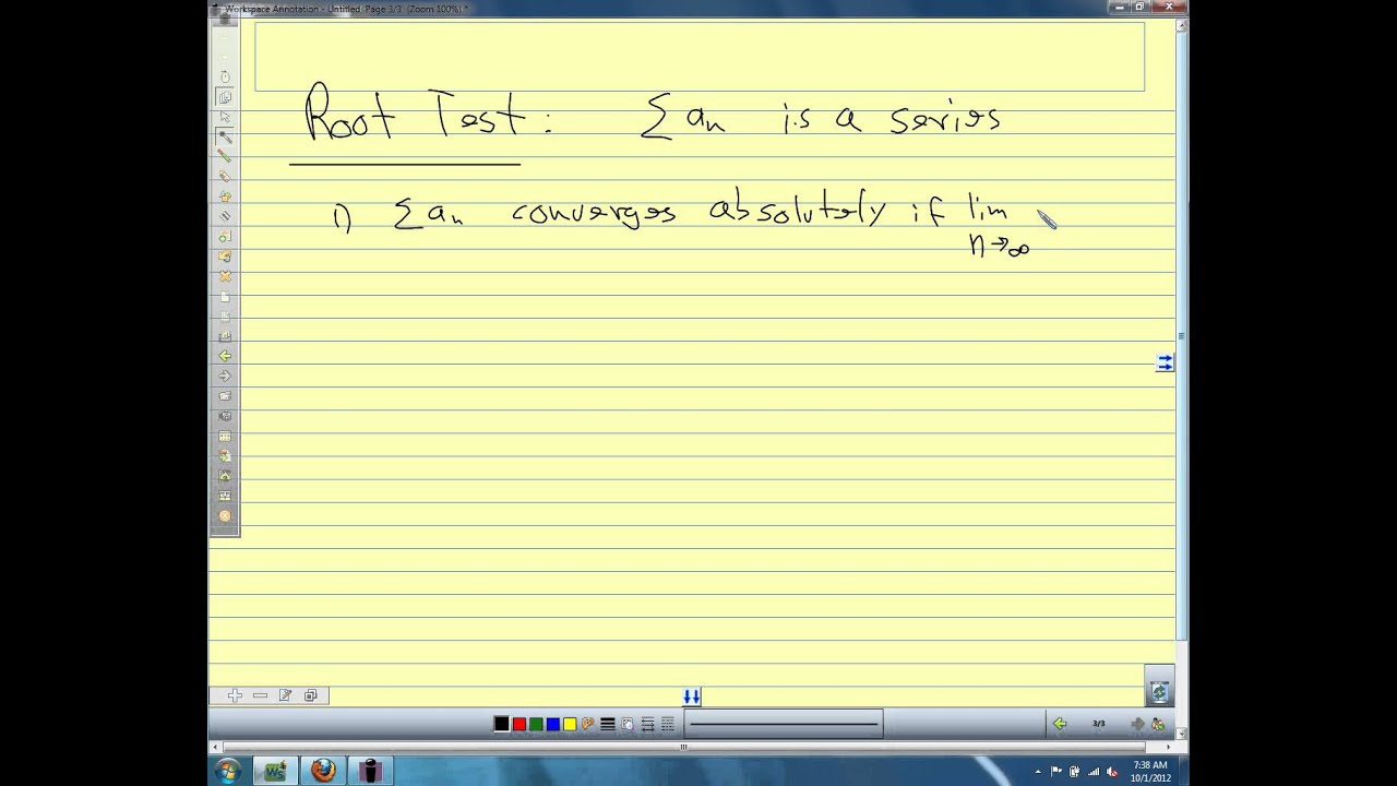 Calc II 9.6 Ratio and Root Test - YouTube