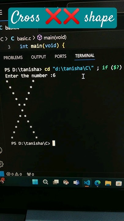 how to make cross shape in c language programming #c #coding #cod #shorts #short #shortvideo # ...