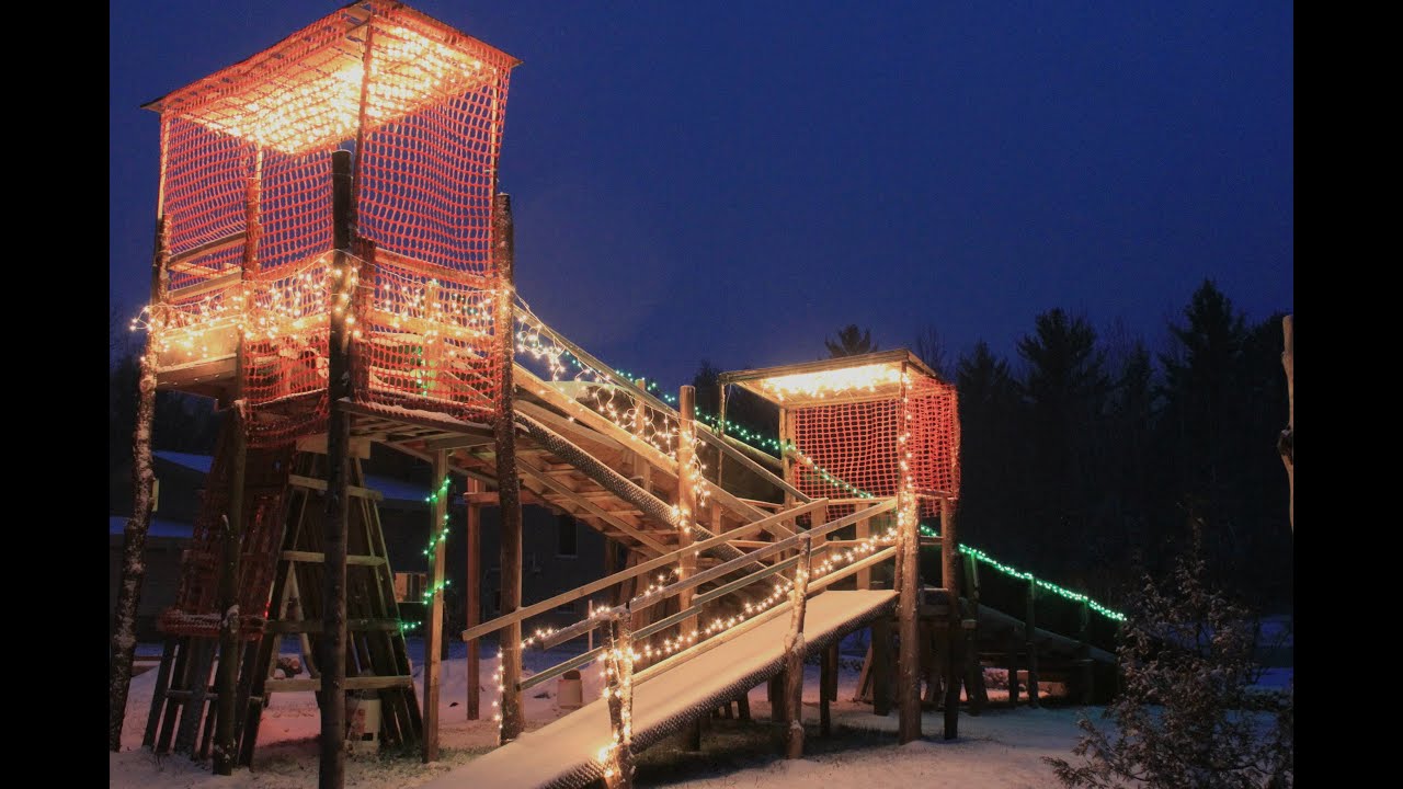 Homemade Snow Slide Over Frozen Pond - YouTube